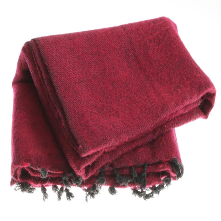 Plain Red Meditation Yak Wool Shawl - Nepal Pashmina Shawl